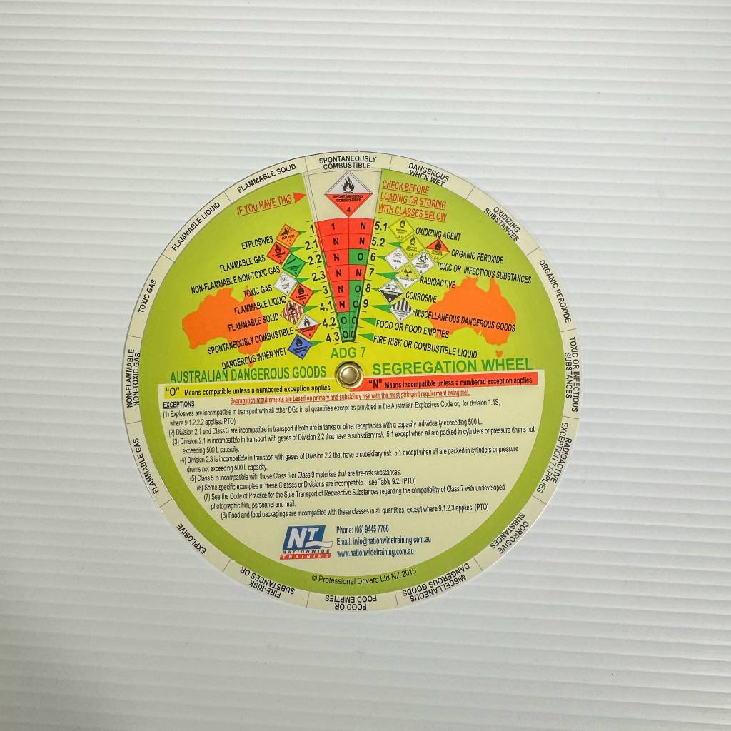 Dangerous Goods Segregation Wheel – Dangerous Goods Training Center